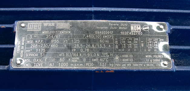 Motor Eléctrico 10 HP WEG 220/440V 1200RPM ARM 256T — Pulsar Water