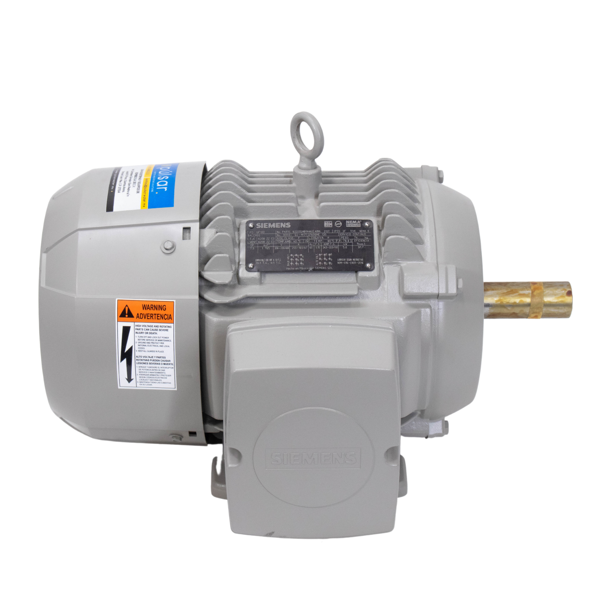 Motor Eléctrico 7.5 HP SIEMENS 230/460V 3F — Pulsar Water